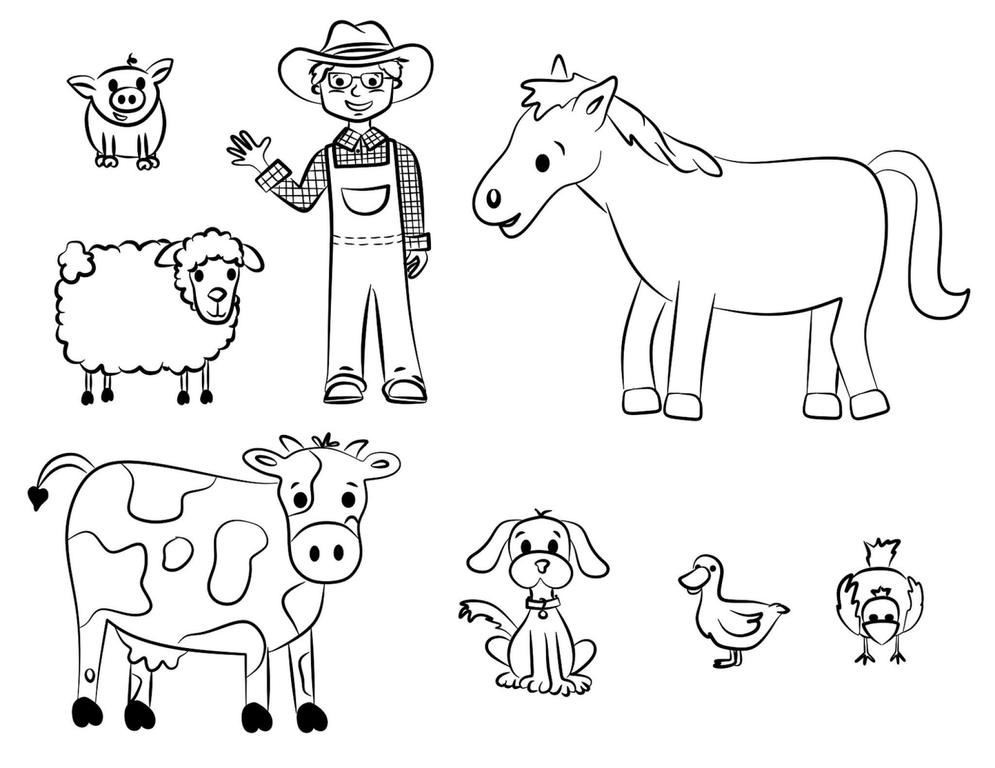 Coloriage animaux de la ferme