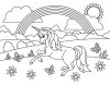Coloriage licorne arc en ciel