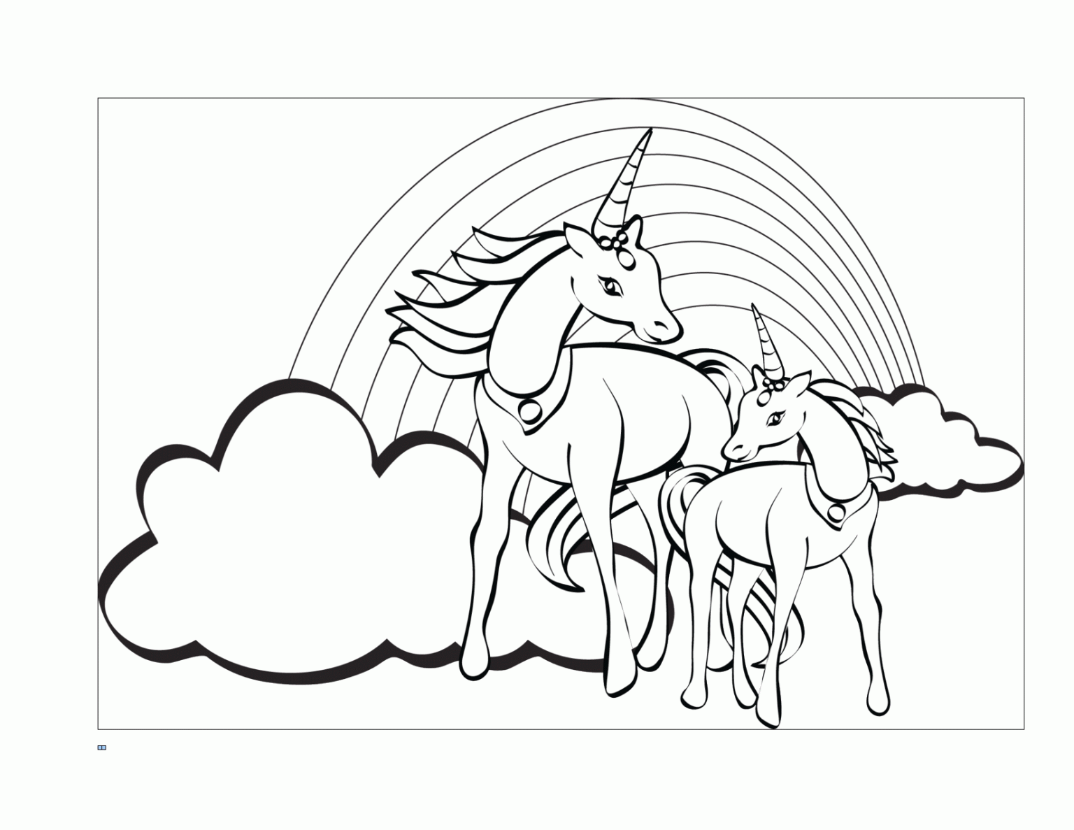 Coloriage licorne arc en ciel