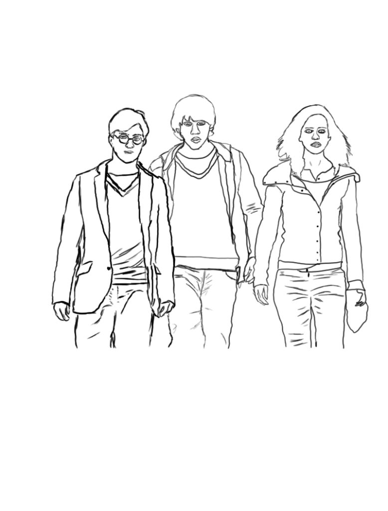 Coloriage Harry Potter Hermione Et Ron